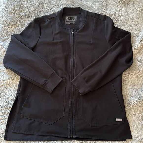 Figs | Jackets & Coats | Figs Black Bellery Scrub Jacket | Poshmark